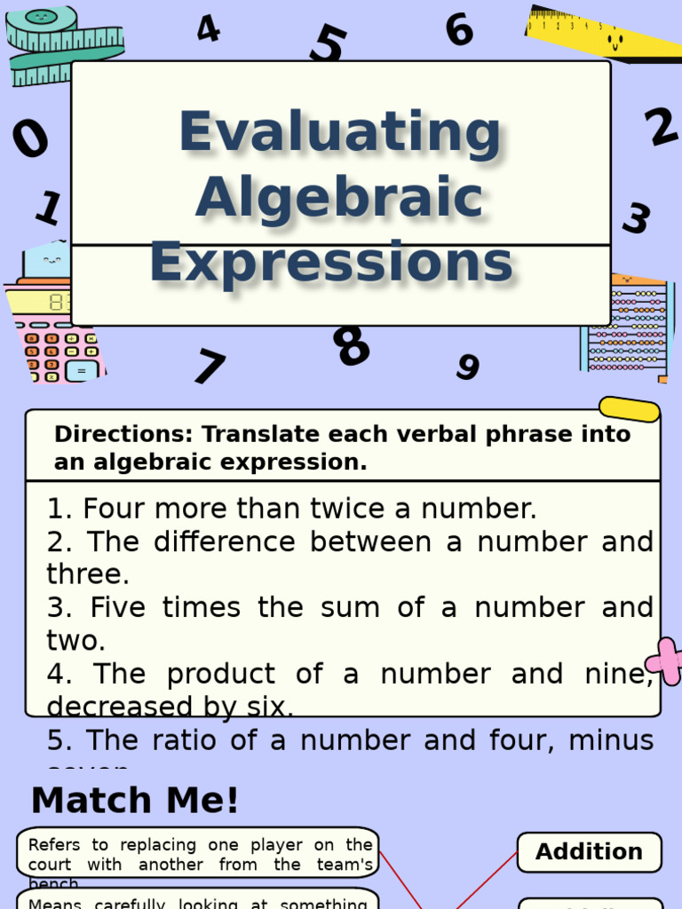 Lesson 2 - Evaluating Algebraic Expression | PDF | Mathematics