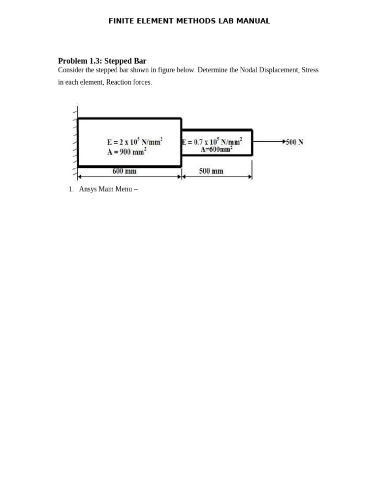Experiment 3 FEA-LAB-MANUAL | PDF