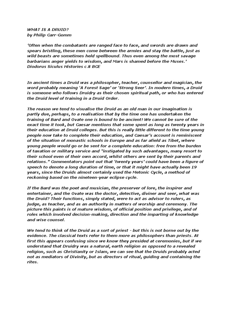 What Is A Druid/Ovate/Bard? | PDF | Druid | Bard