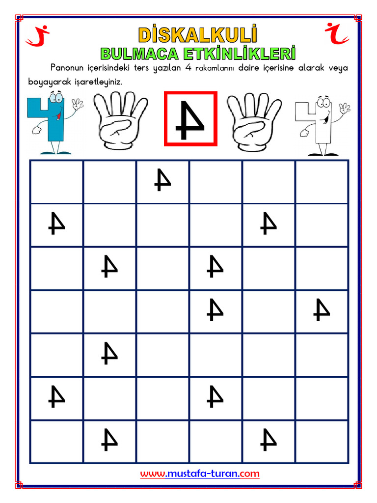 Diskalkuli Bulmaca Etkinlikleri 4 | PDF