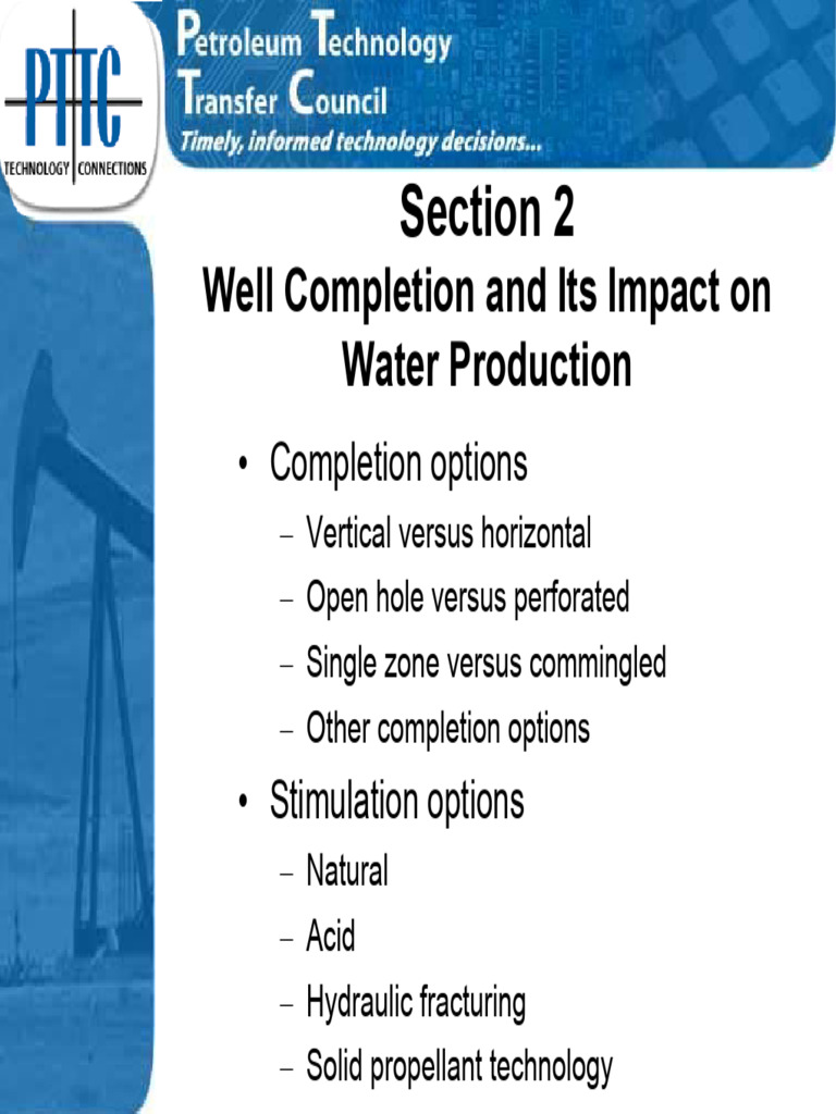 Well Completion and Its Impact On Water Poduction 1729798351 | PDF ...