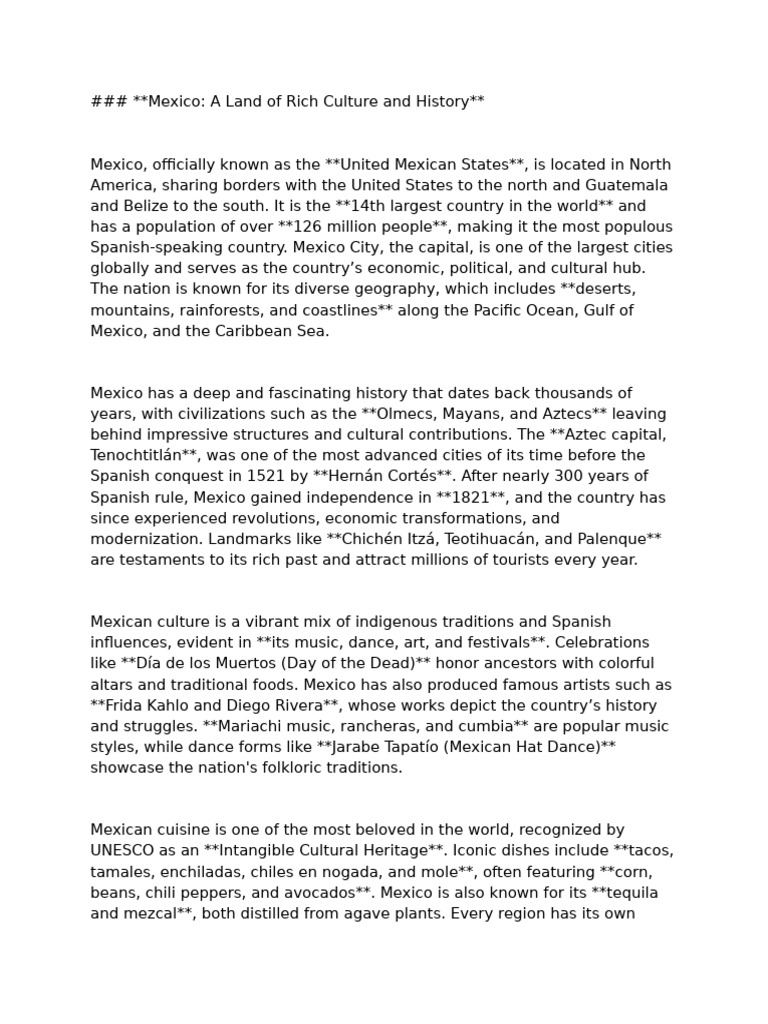 Mexico Pdf Mexico Mexican Cuisine