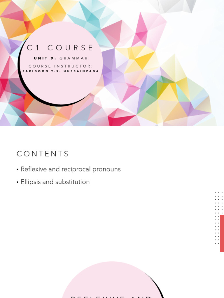 Grammar: Pronouns and Ellipsis Guide | PDF | Pronoun | Verb