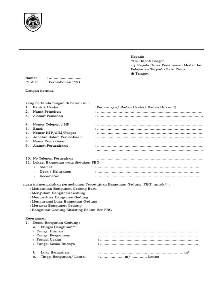 Formulir Simbg 01 | PDF