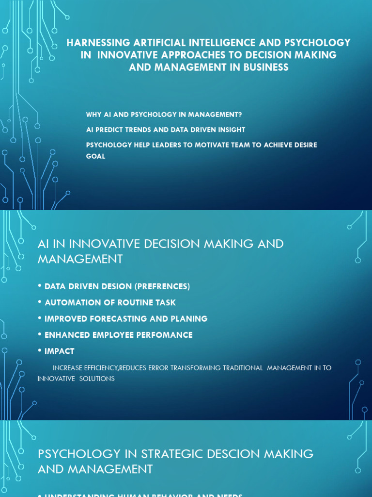 Harnessing Artificial Intelligence and Psychology in Innovative ...