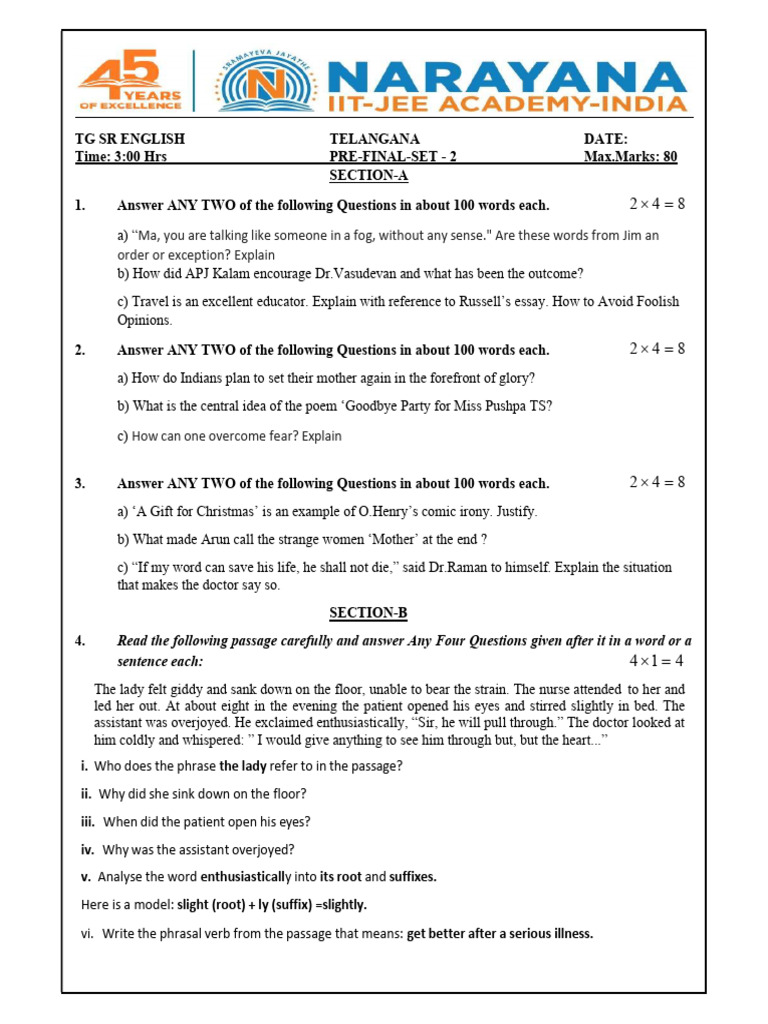 English Ipe Model Paper Pdf