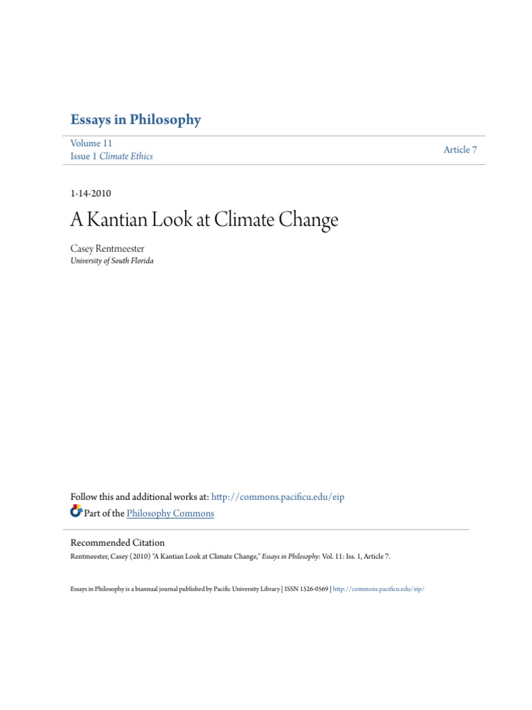 immanuel kant | PDF | Climate Change | Earth Sciences