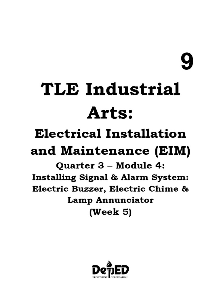 4 Q4 W5 EIM Installing Signal Alarm System Electric Buzzer Electric Chime Lamp Annunciator | PDF ...
