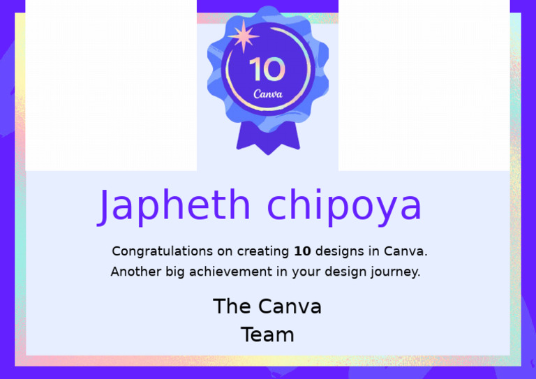 Canva 10 Design Milestone Badge | PDF