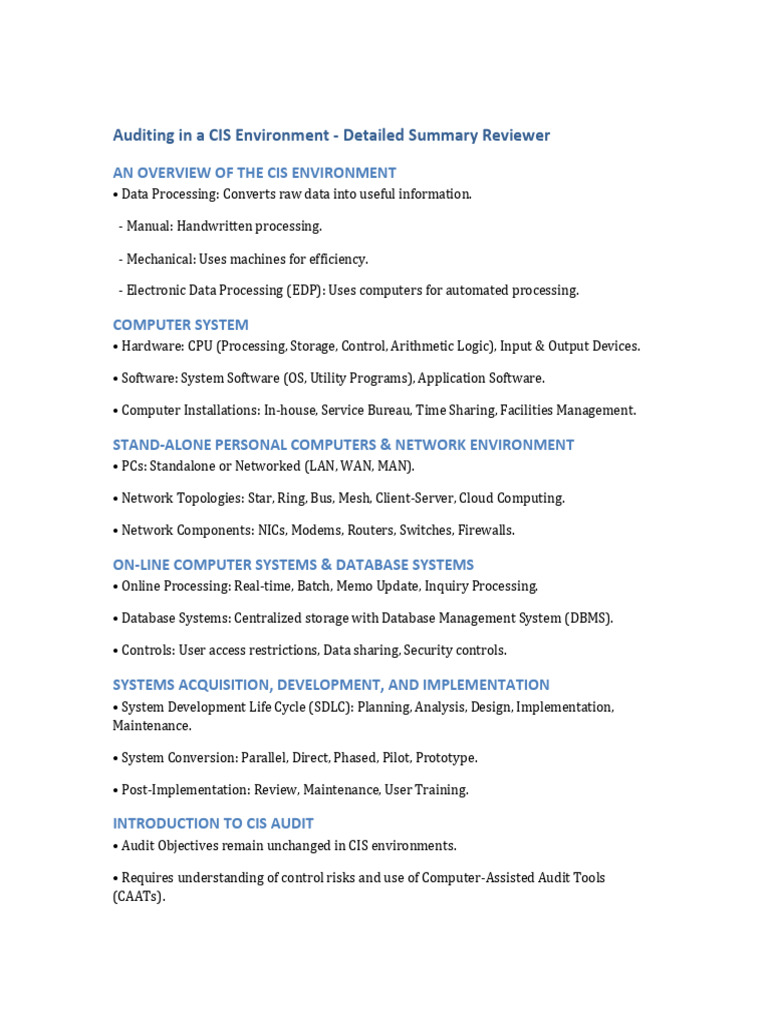 Auditing CIS Detailed Summary | PDF | Computer Security | Security
