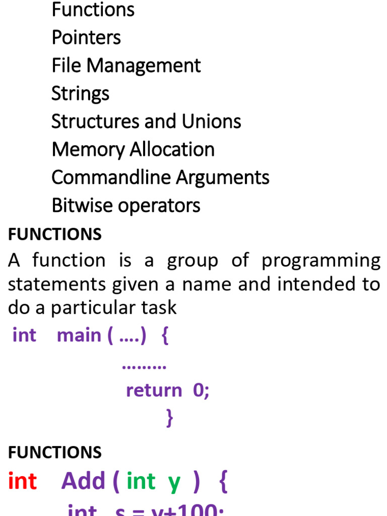 Functions 2024 Kla Struc 2024 | PDF | Pointer (Computer Programming) | Computing