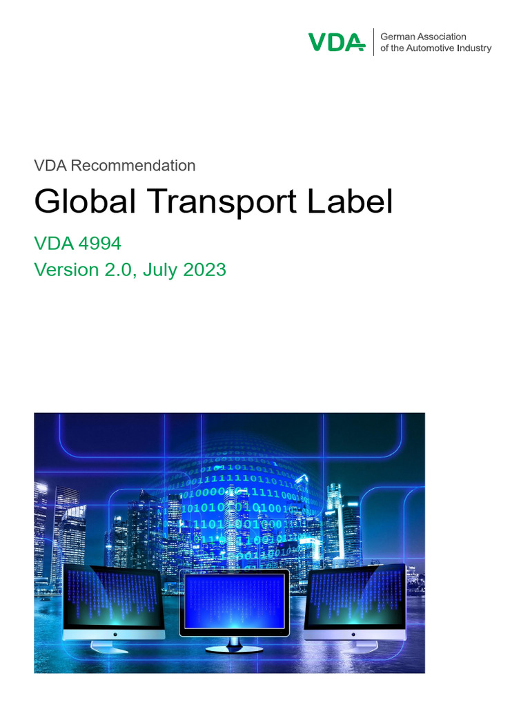 VDA 4994 Global Transport Label en V2p0 2023 07 | PDF | Logistics