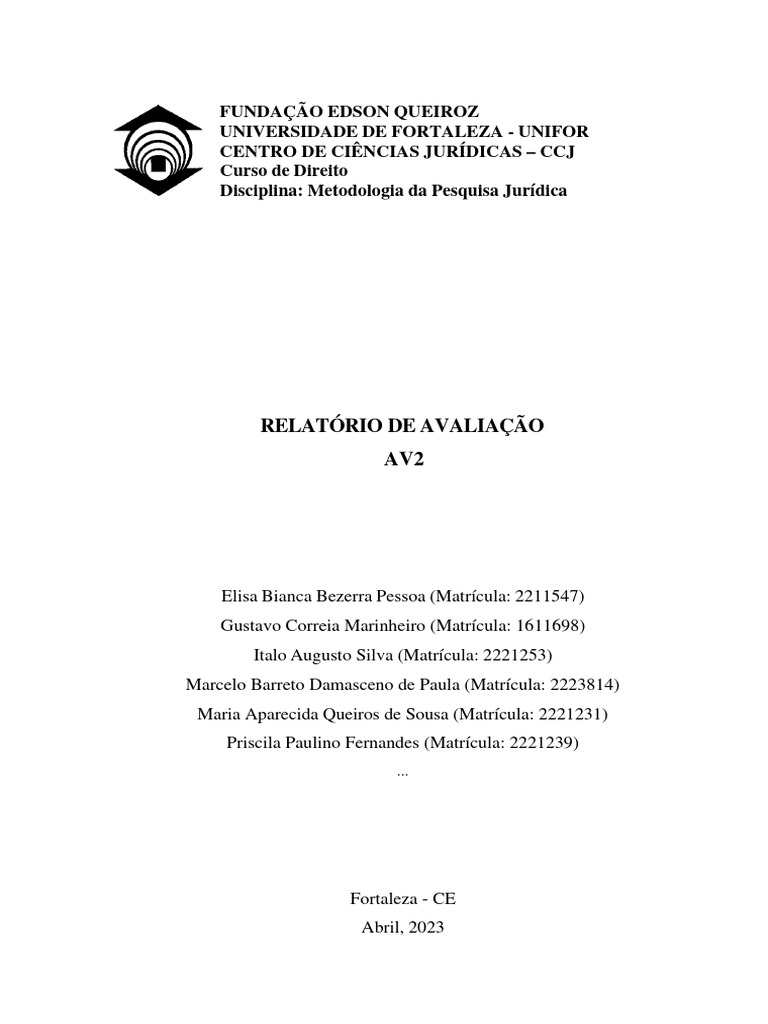 Modelo Av2 - Equipe 2 - Final Completo | PDF | Envelhecimento | Terceira idade