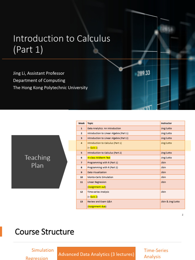 Lecture 4 Introduction To Calculus (Part 1) | PDF | Derivative | Gradient
