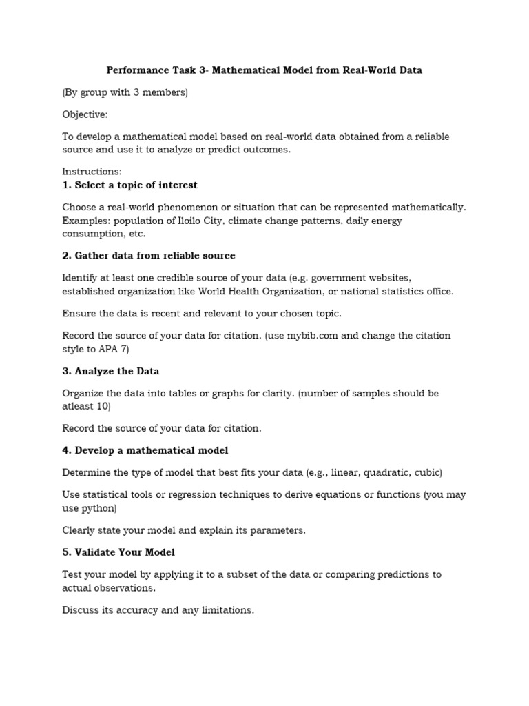 Performance Task 3 | PDF