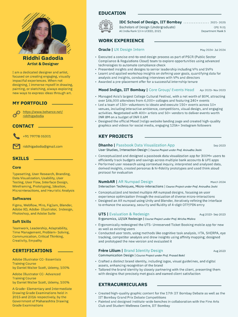 Riddhi Updated Resume - Compressed | PDF | Design | Computing