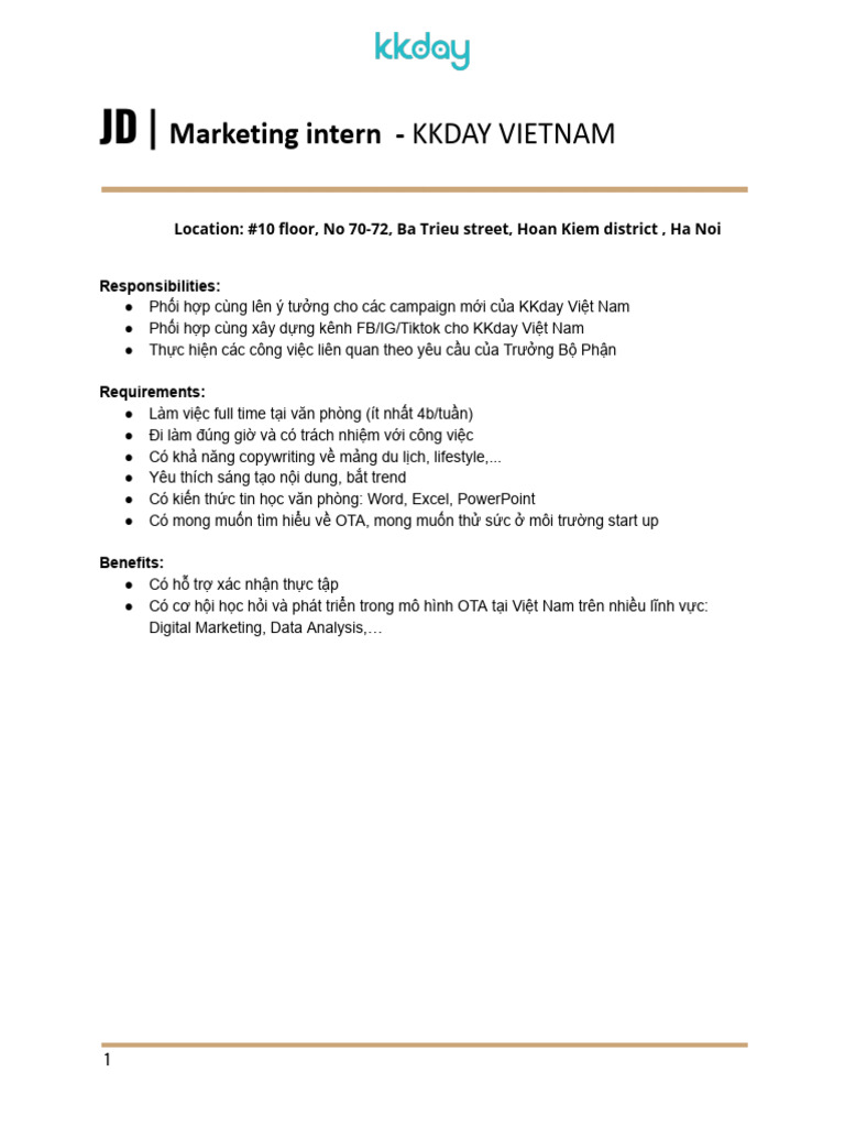 JD Marketing Intern | PDF