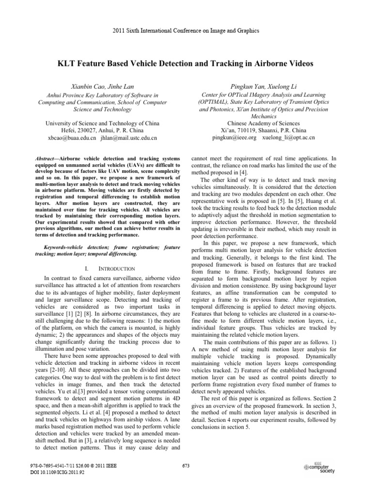 Cao Et Al. - 2011 - KLT Feature Based Vehicle Detection and Tracking in Airborne Videos ...
