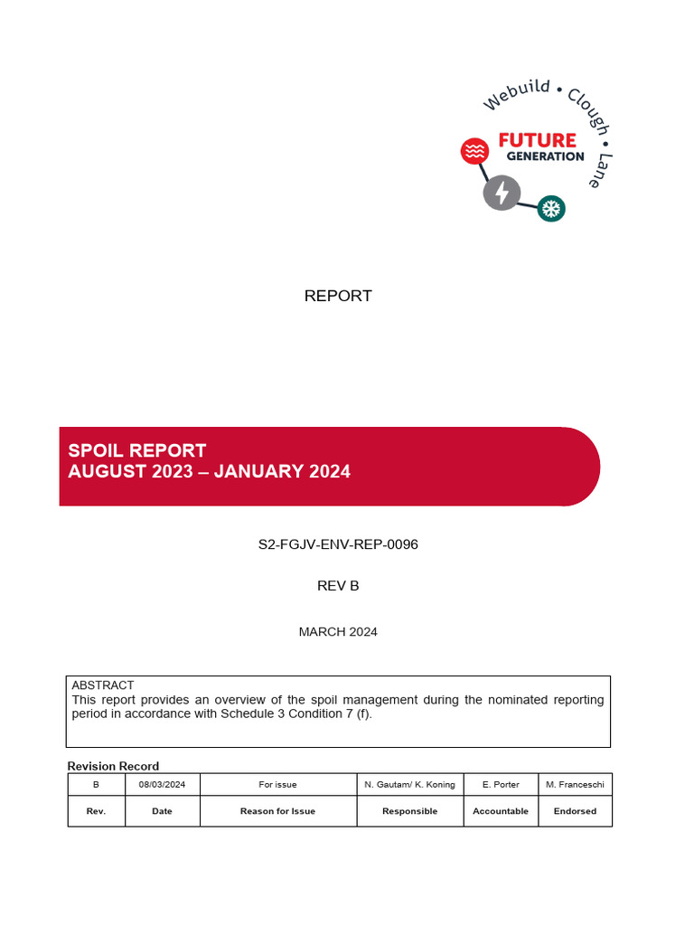 S2 FGJV ENV REP 0096 - B Spoil Report August 2023 January 2024 - Clean ...