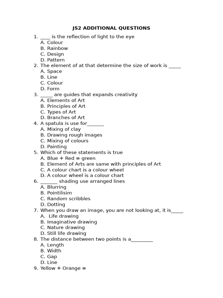 JS2 Additional Questions | PDF
