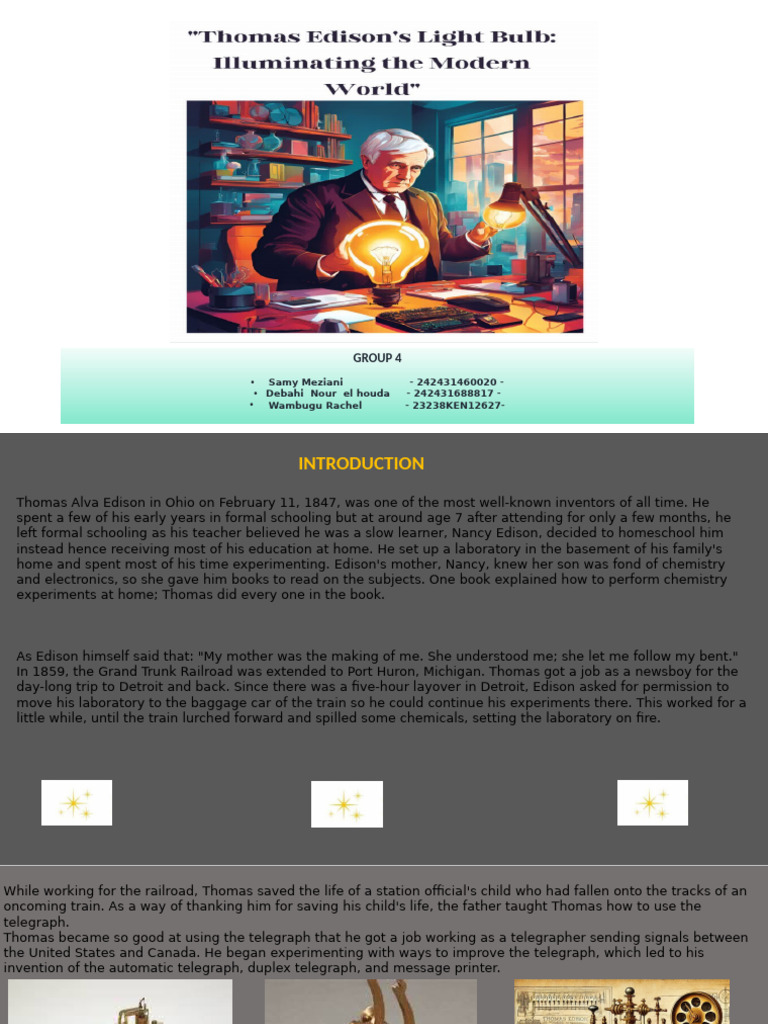 The Light Bulb GROUP 4 | PDF | Incandescent Light Bulb | Thomas Edison