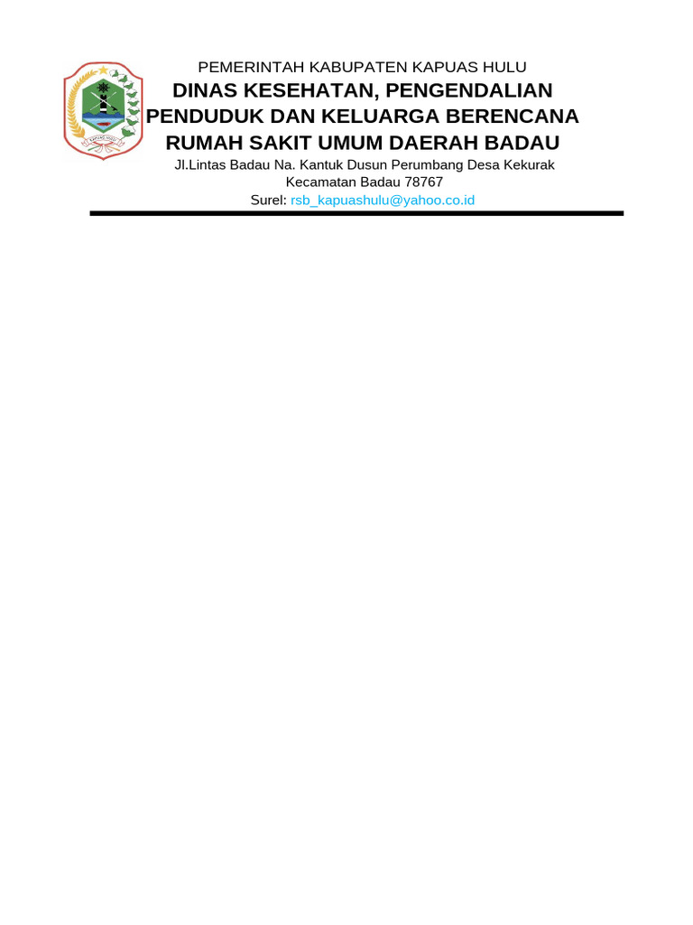 Kop Rsud Badau | PDF