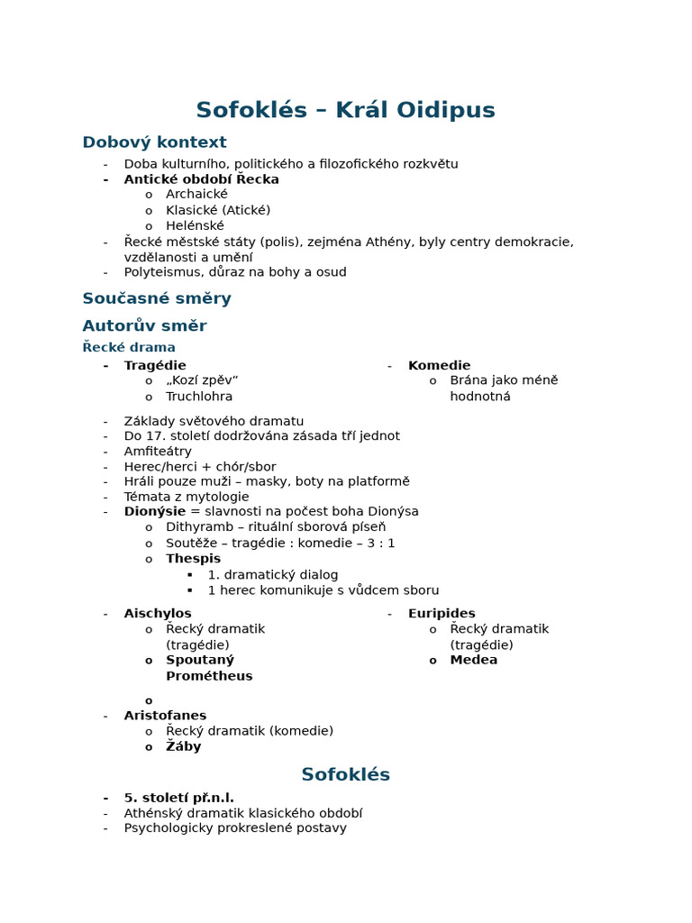 Král Oidipus - Sofoklés | PDF