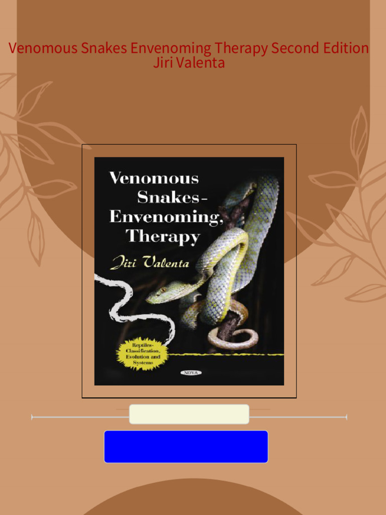 Venomous Snakes Envenoming Therapy Second Edition Jiri Valenta ...