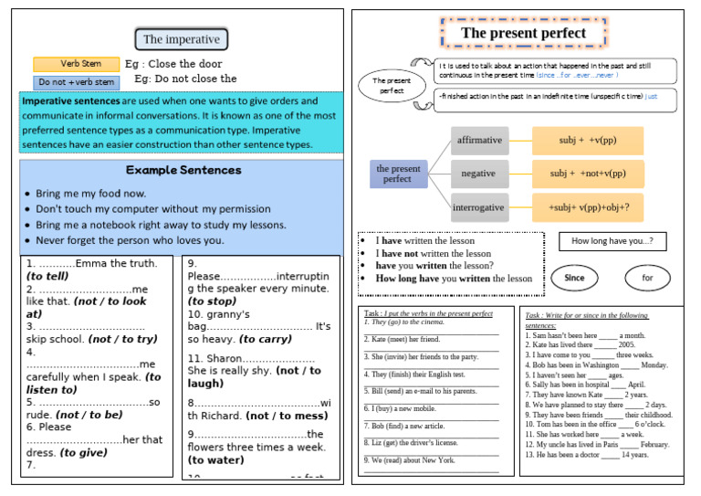 Imperative Plus Present Perfect | PDF | Semantic Units | Languages