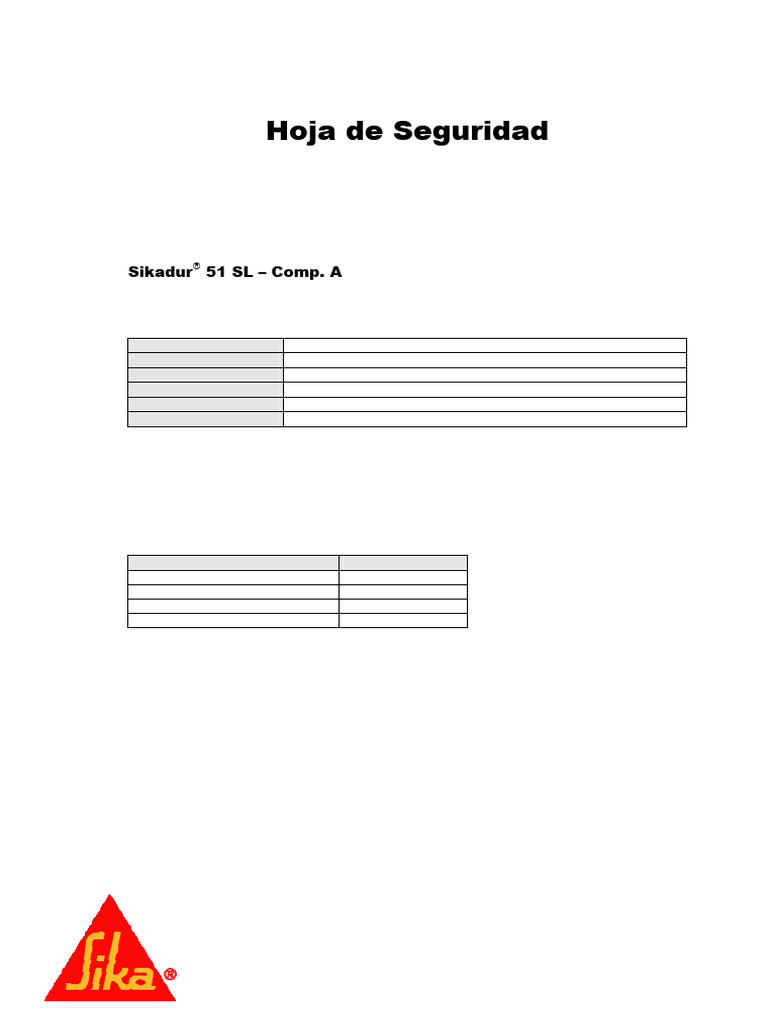 Hoja de Seguridad Sikadur 51 SL | PDF | Agua | Combustión