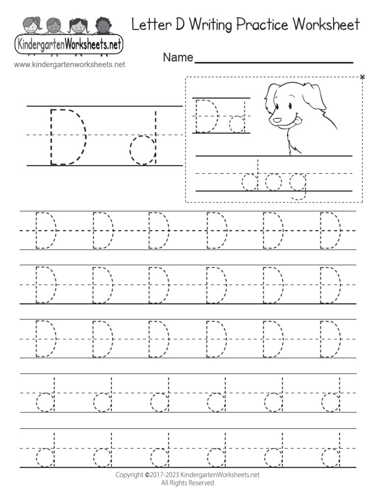 Letter d Writing Practice Worksheet | PDF