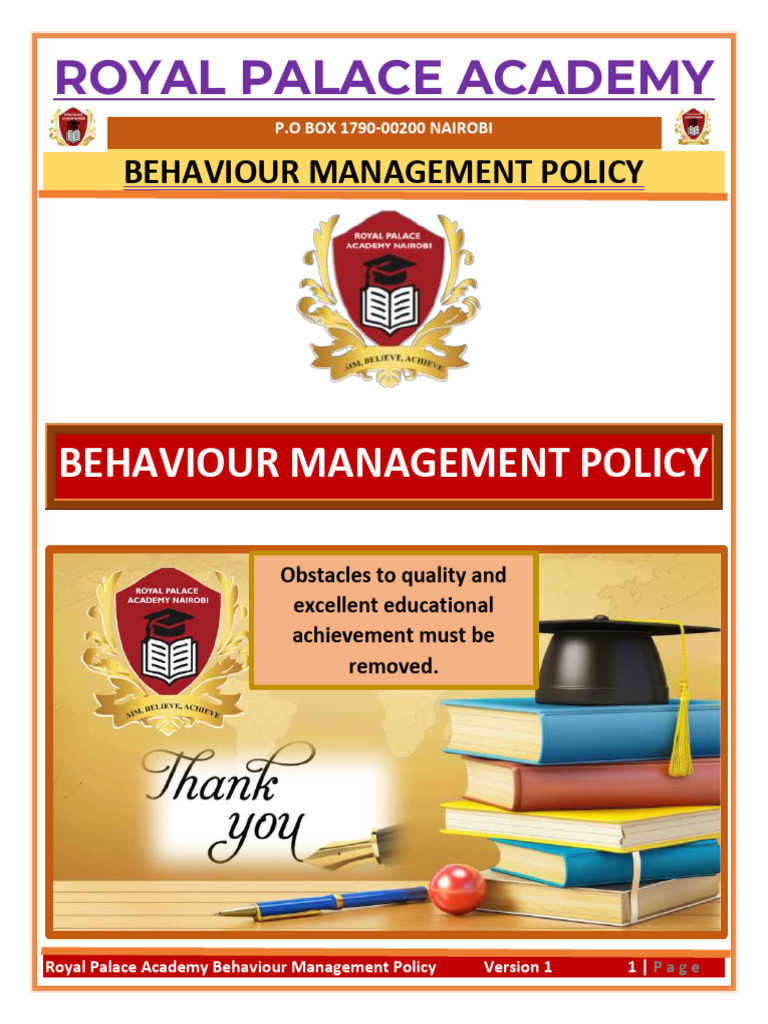 Behaviour Management Policy 2025 | PDF | Disciplines | Classroom Management