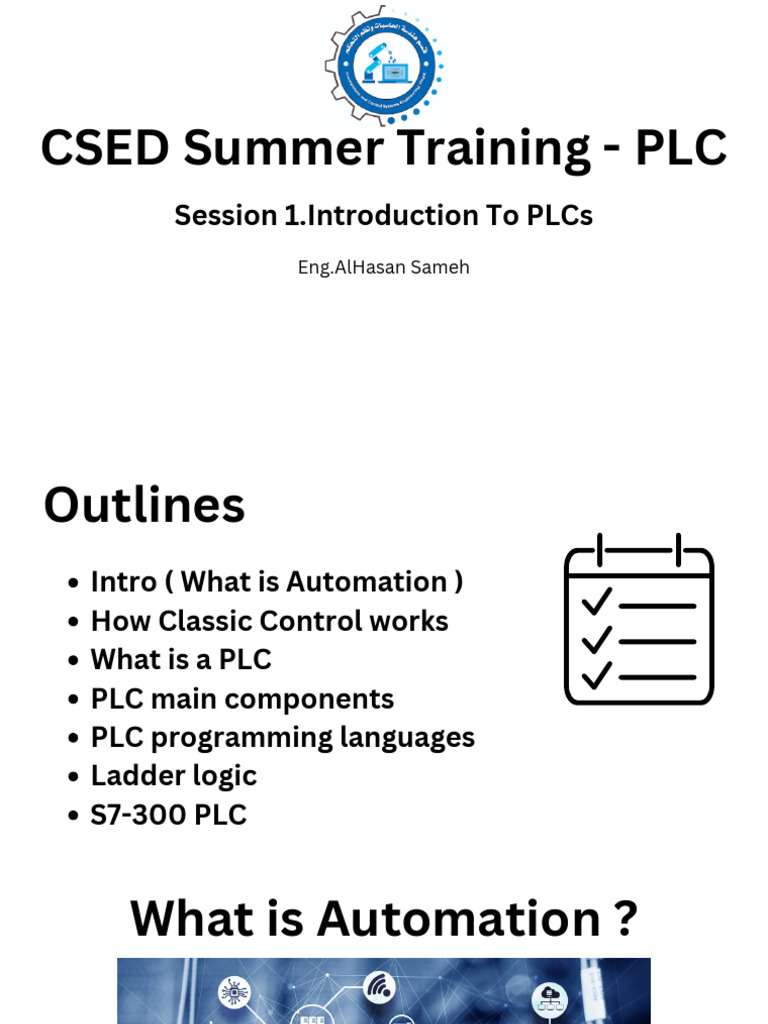 Session 1.introduction To PLCs | PDF | Programmable Logic Controller | Automation