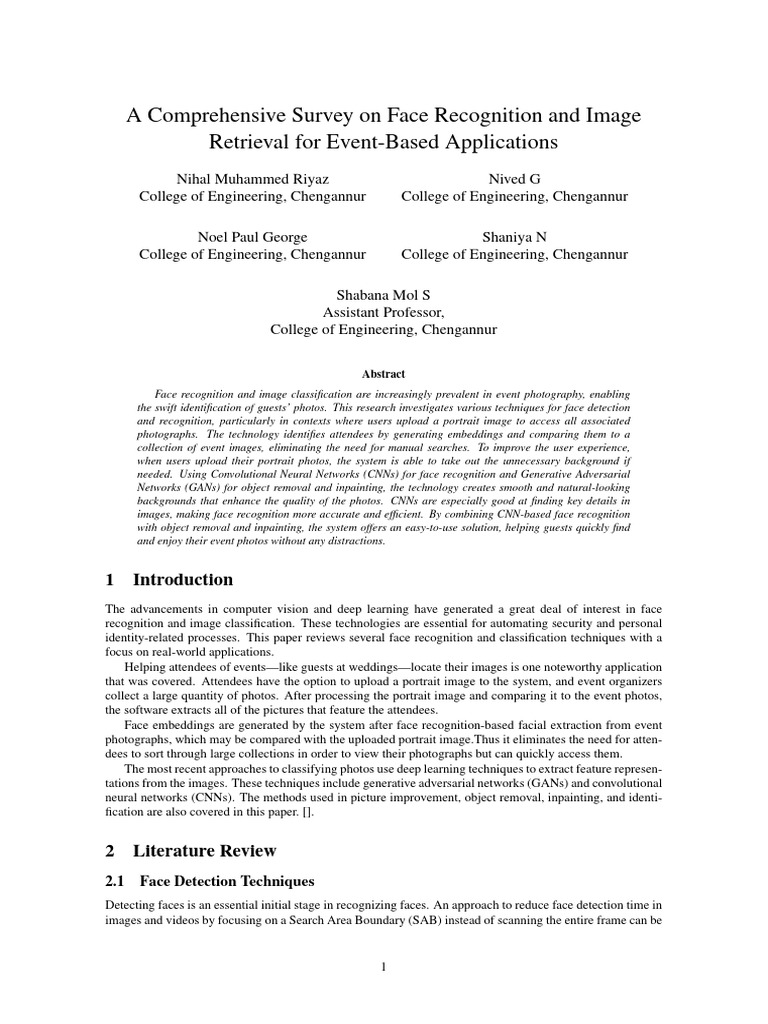 A Comprehensive Survey On Face Recognition and Image Retrieval For ...