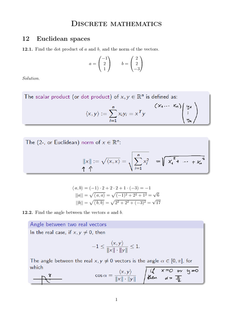 Euclidean Spaces Correction | PDF | Abstract Algebra | Mathematics