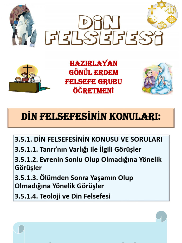 10.sinif Felsefe Dersi Din Felsefesi Ders Notu 1 | PDF