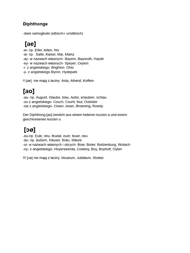 Diphthong e | PDF