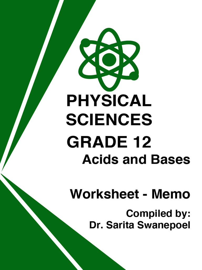 Physical Science GR 12 Acids and Bases Worksheet Memo | PDF | Acid | Physical Sciences
