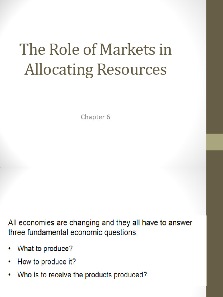 Chapter 6 (The Role of Markets in Allocating Resources) | PDF ...