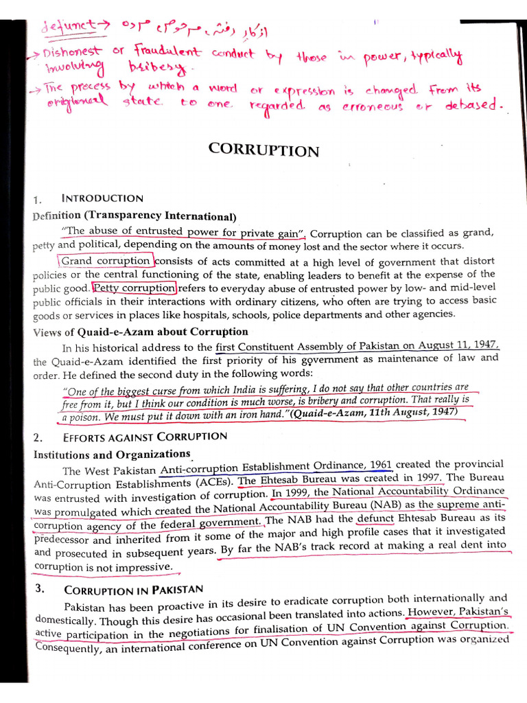 corruption - Pakistan Affairs | PDF