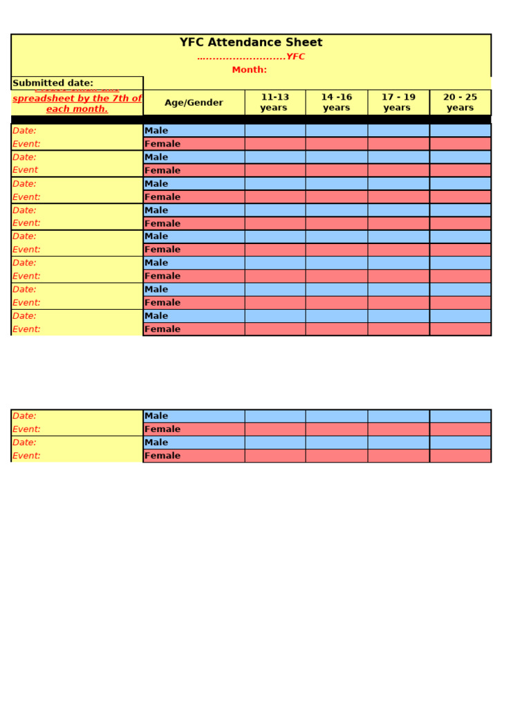Blank Attendance Sheet | PDF