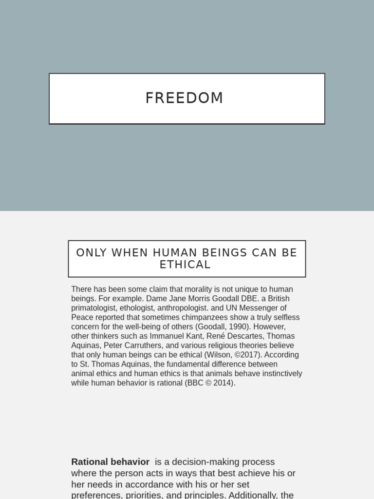 Freedom.ppt | PDF | Virtue | Free Will