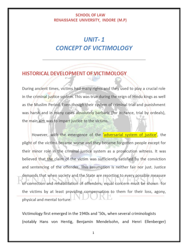 Ll.m. Cri - Victimology Notes | PDF | Victimology | Crimes
