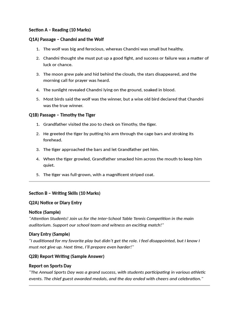 English Paper Answer Sheet | PDF | Linguistics | Grammar