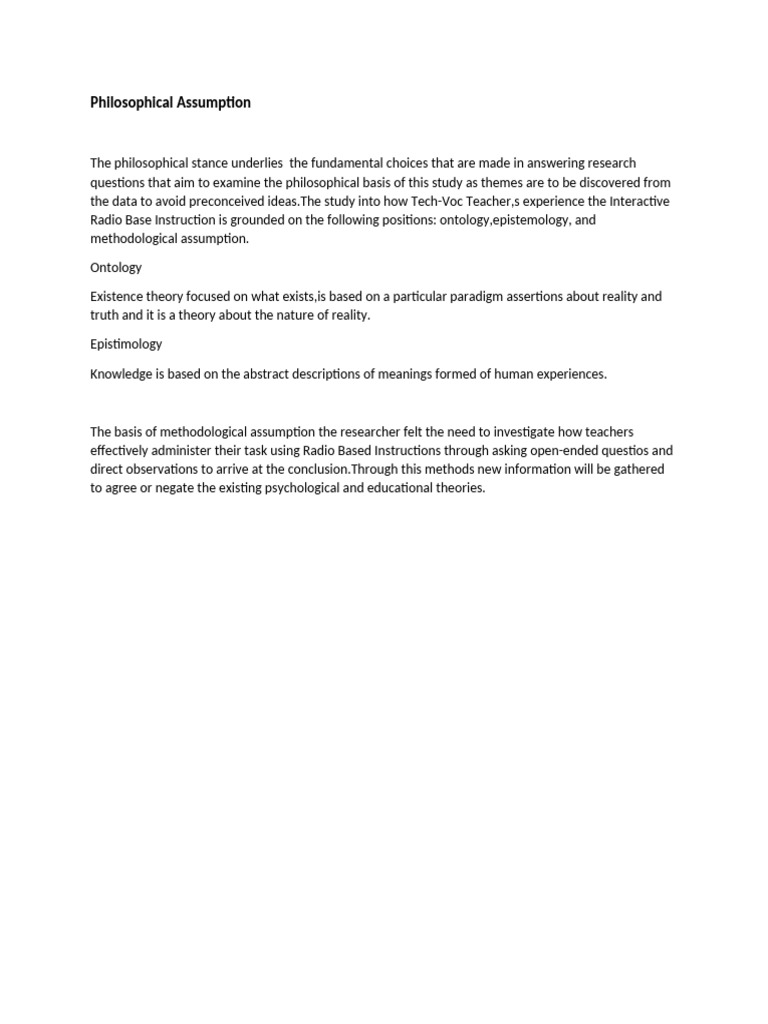 Philosophical Stance | PDF