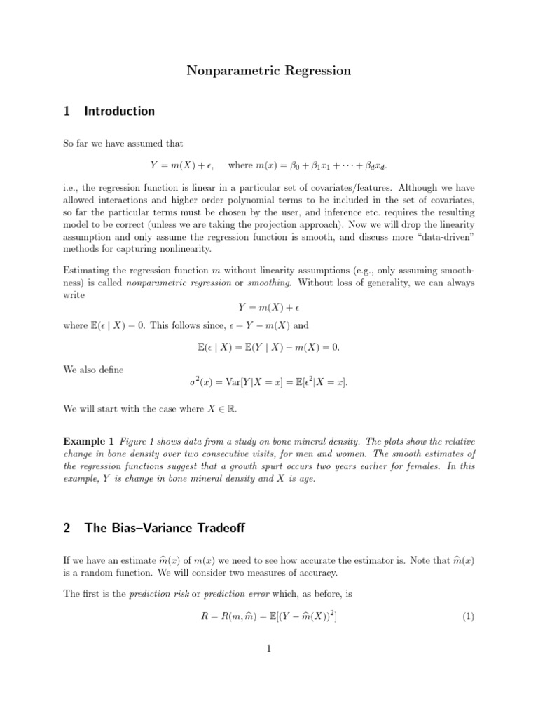 21 Nonparametric Regression Pdf Regression Analysis Variance