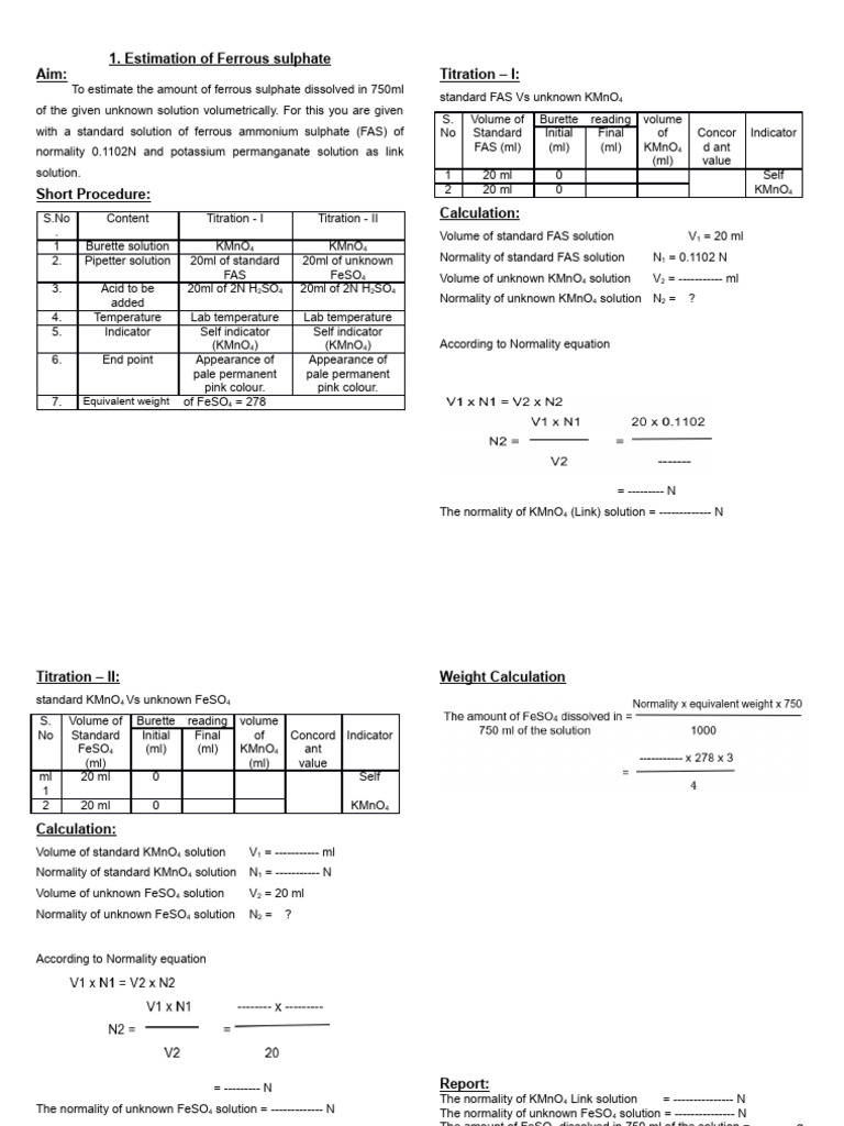 12th Volumetric Analysis Procedure em | PDF | Titration | Chemistry