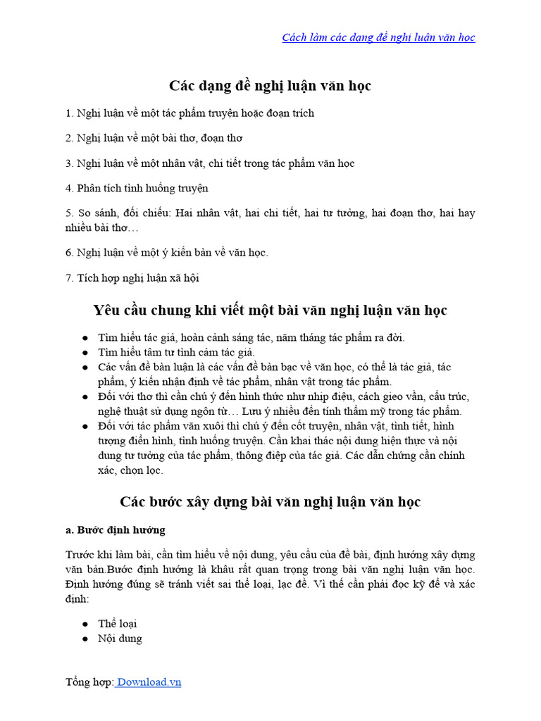 Cach Lam Cac Dang de Nghi Luan Van Hoc | PDF