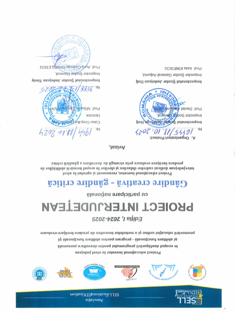 Proiect Interjudetean Gandire Critica | PDF