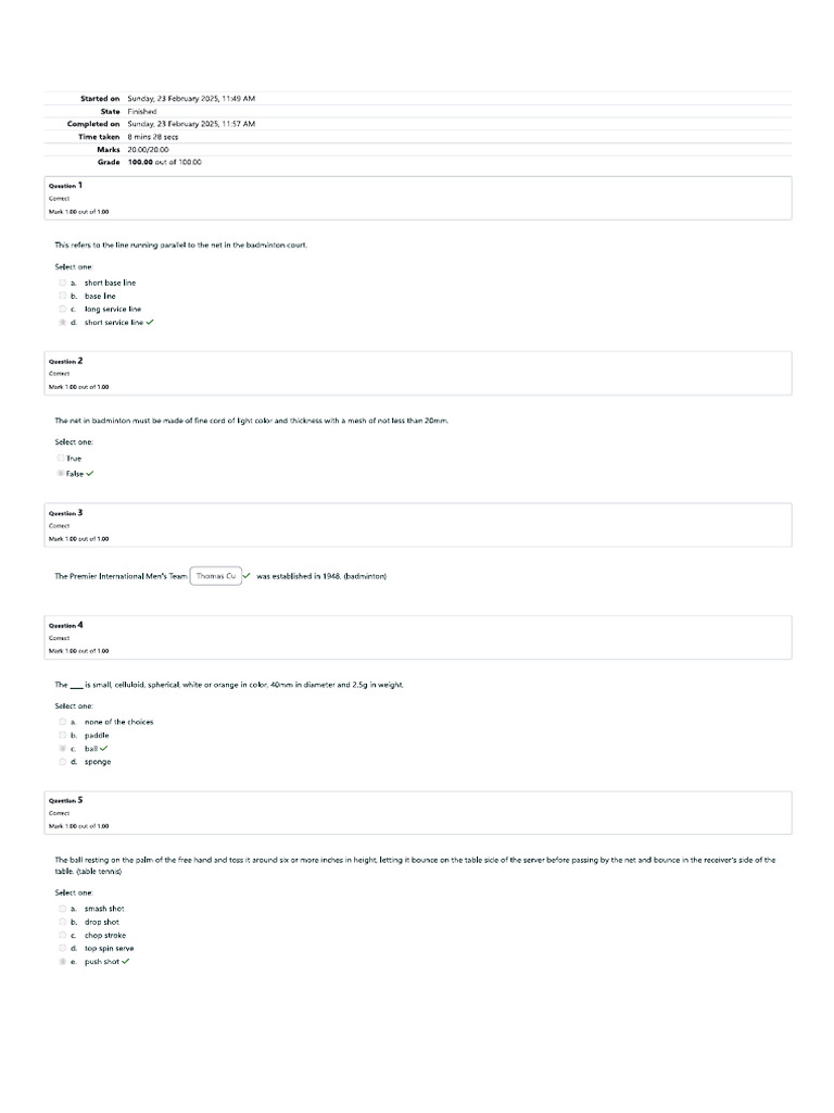 PE2 performance task 1 attempt 3 | PDF